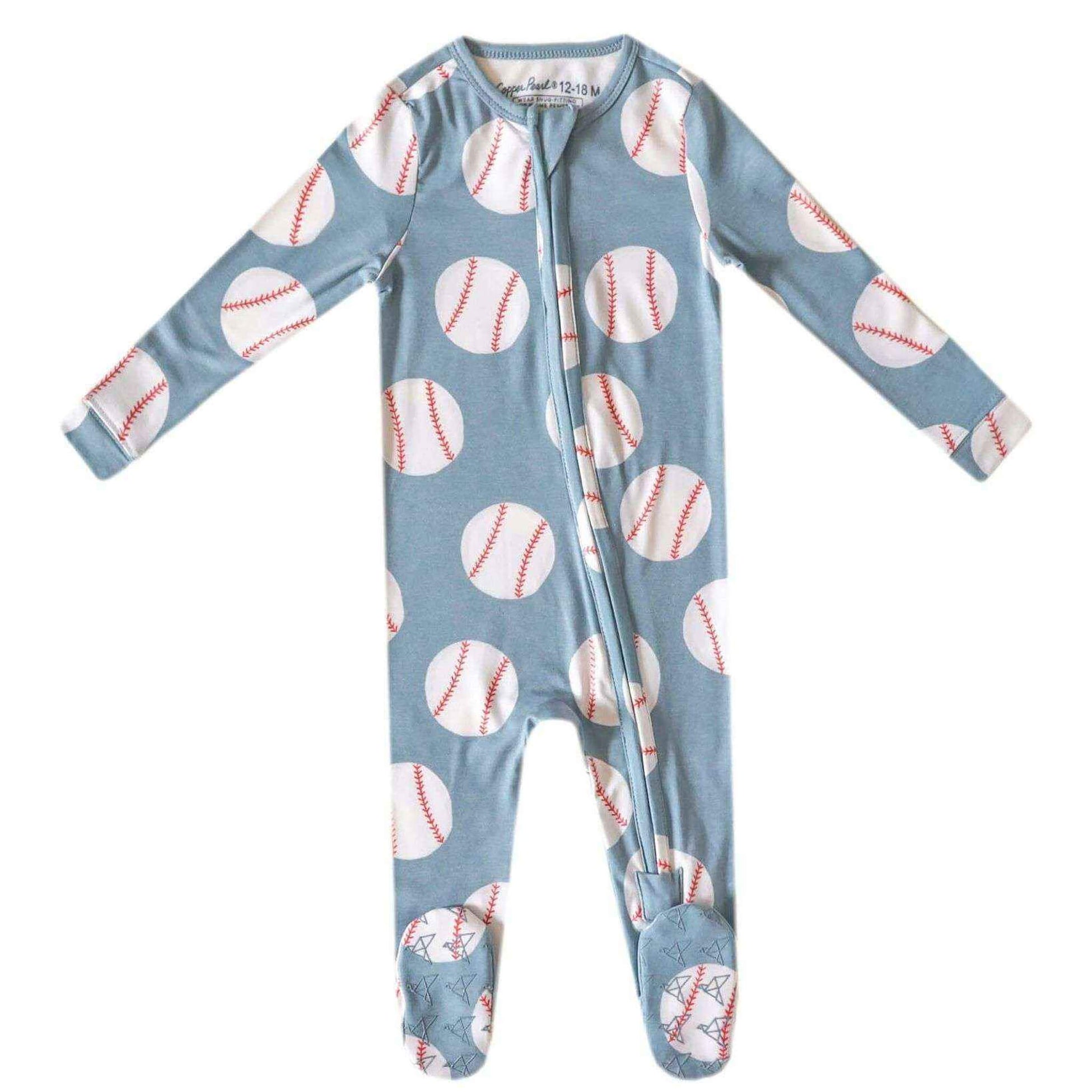 Zip-Up Footie Pajama - Slugger – Copper Pearl