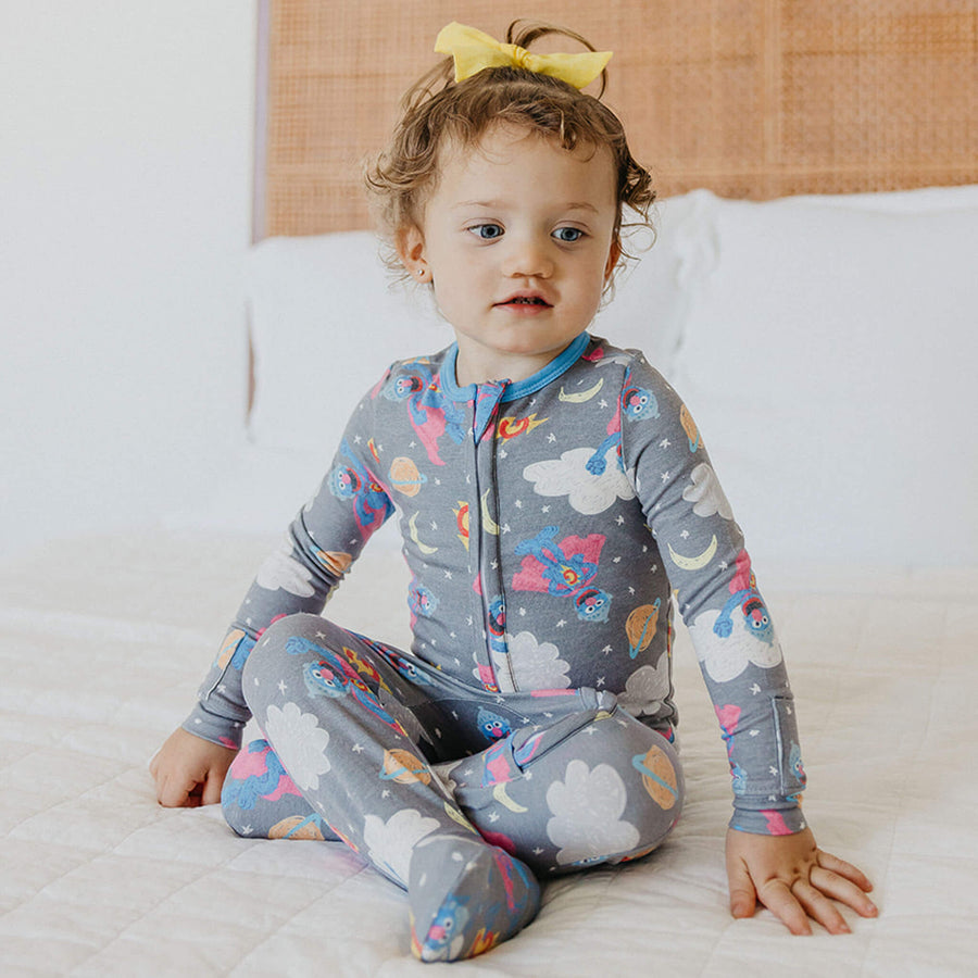 Zip-Up Footie Pajama - Super Grover – Copper Pearl