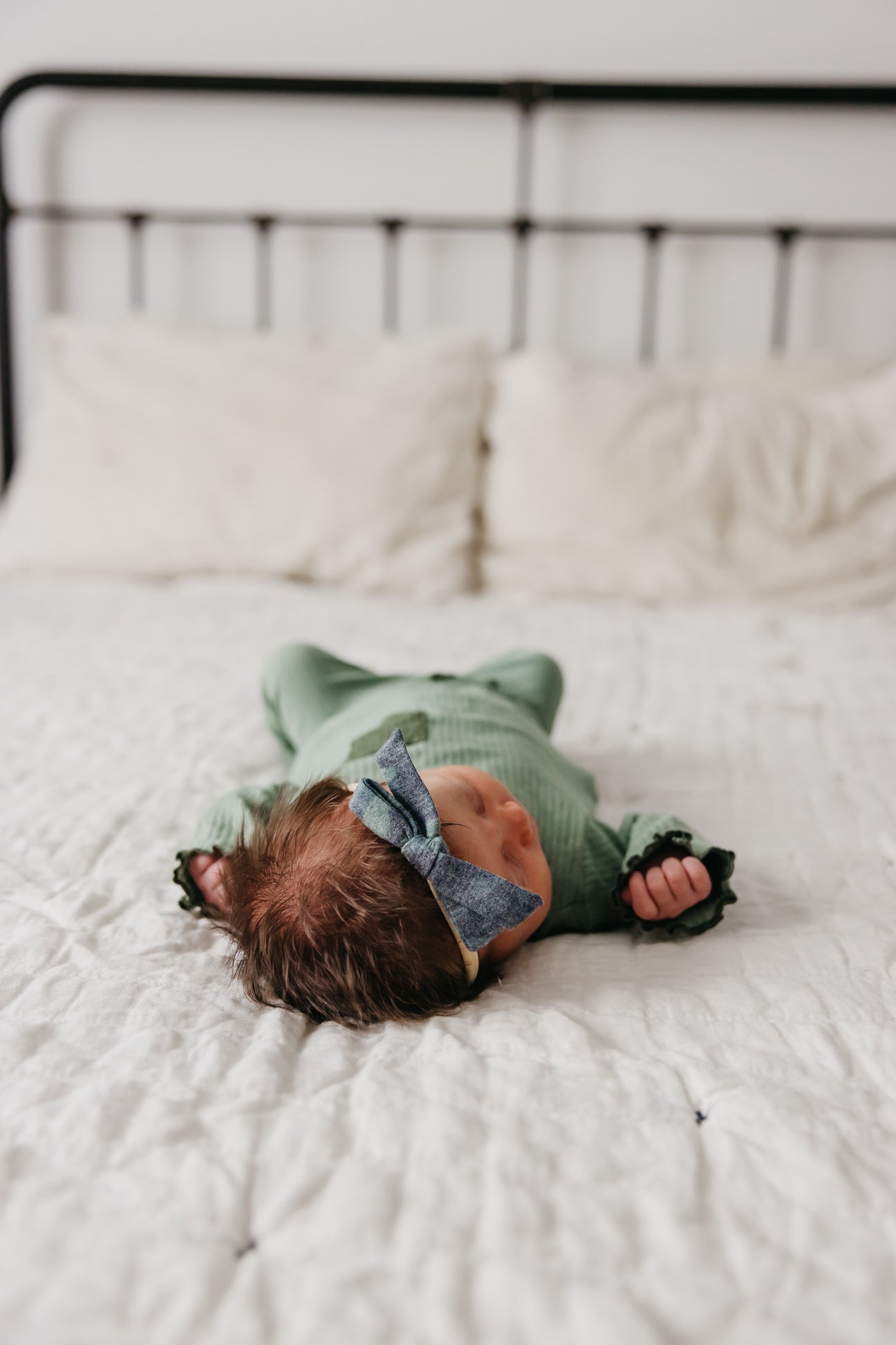 Ribbon Baby Bow - Hunter – Copper Pearl