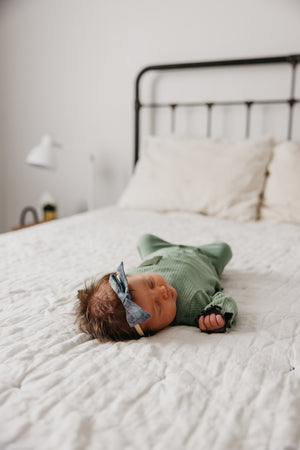 Ribbon Baby Bow - Hunter – Copper Pearl